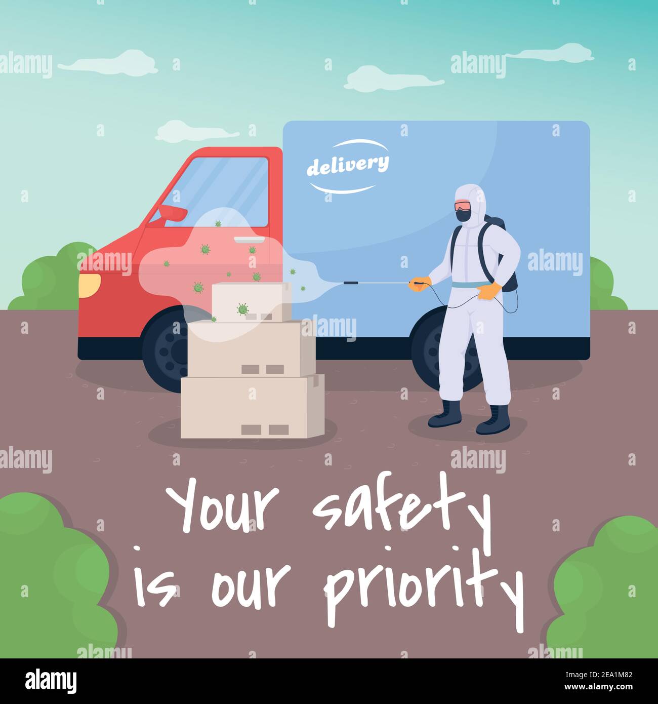Safe delivery social media post mockup Stock Vector Image & Art - Alamy