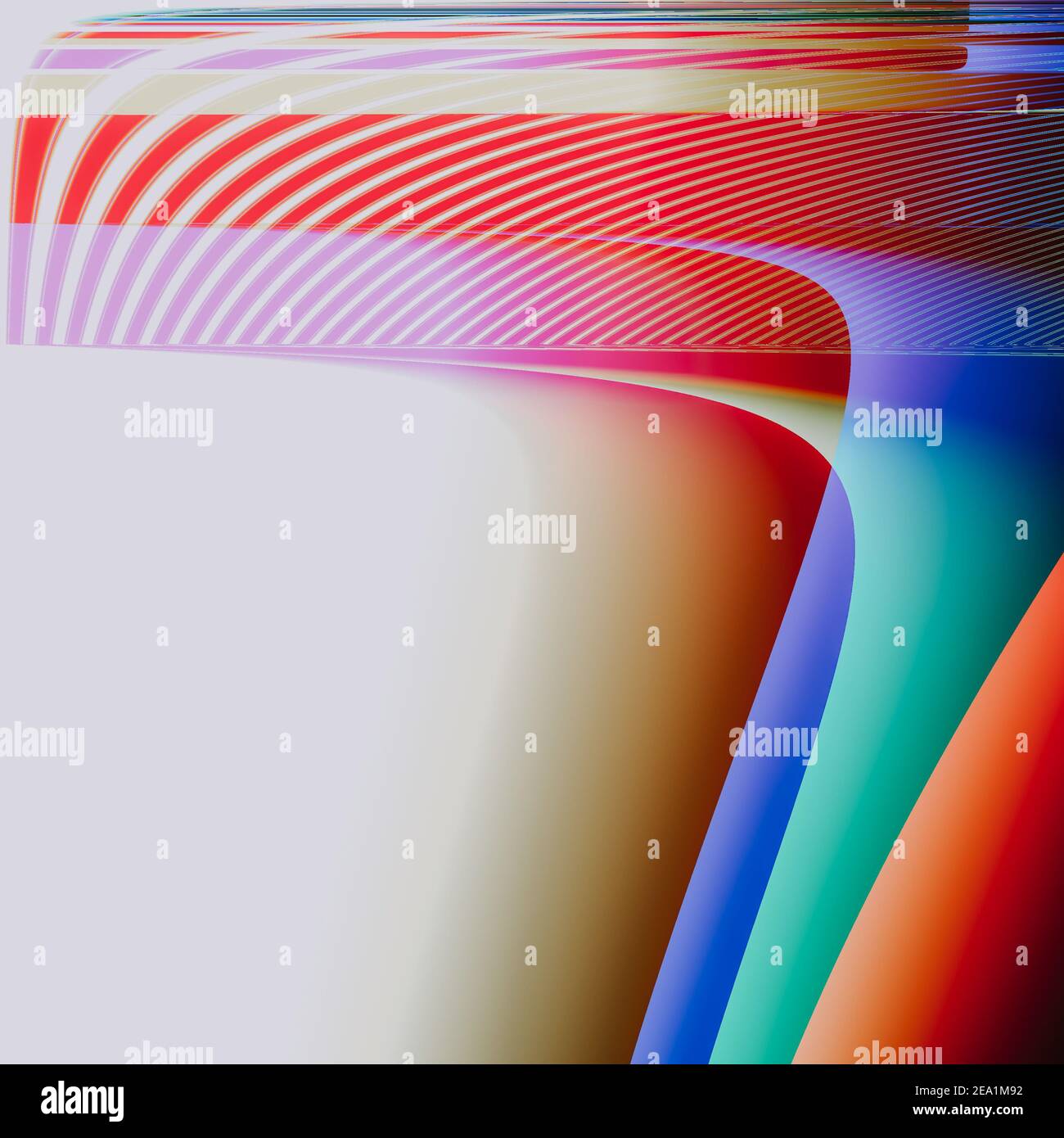 An illustration of bright colorful geometric patterns and curvey ...