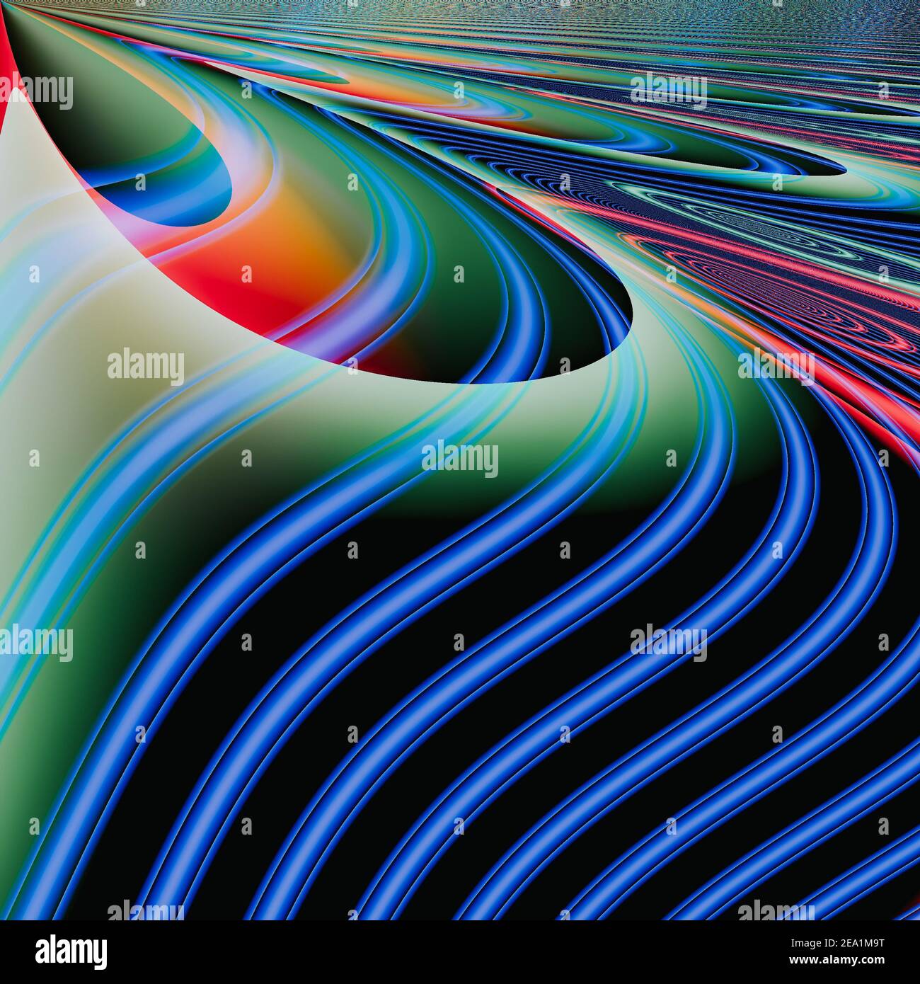 An illustration of colorful geometric patterns and curvey figures Stock ...