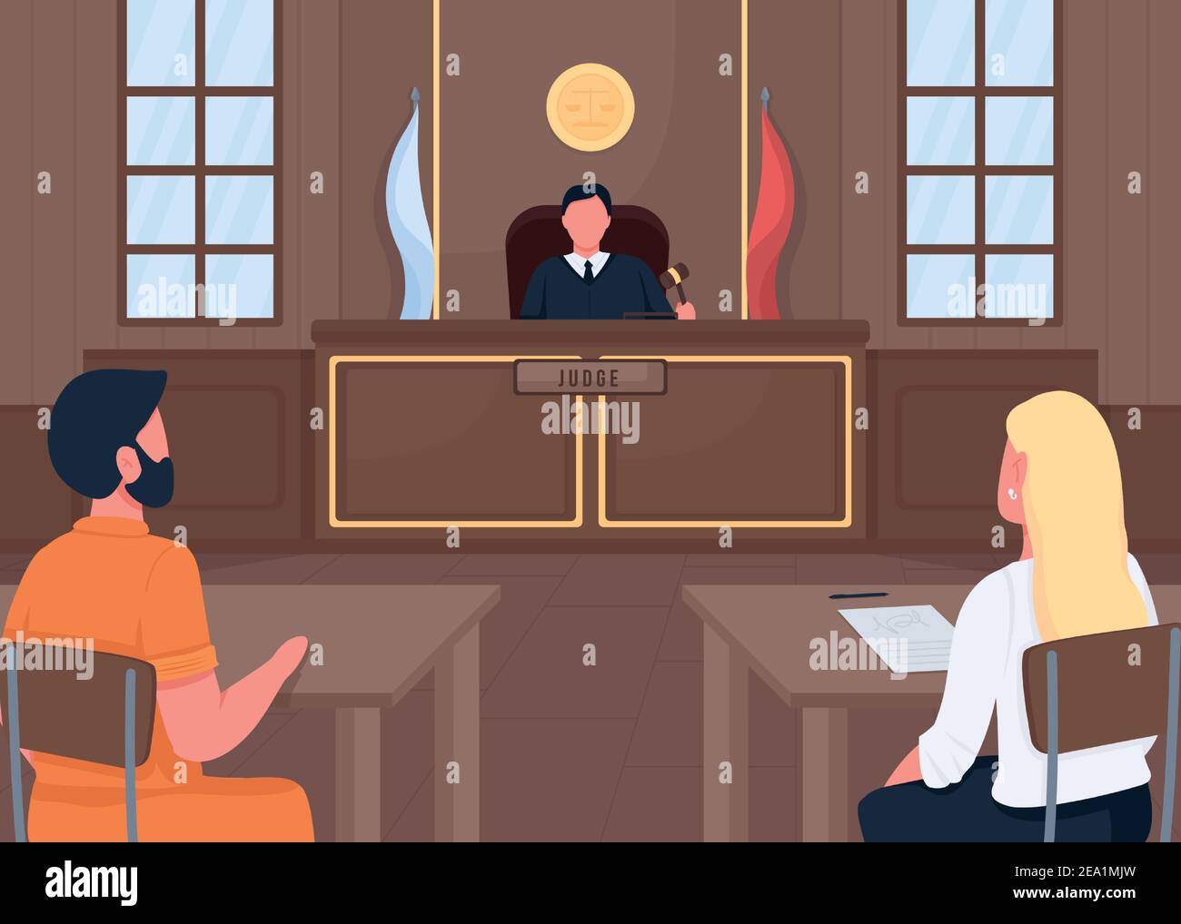Courthouse flat color vector illustration Stock Vector Image & Art - Alamy