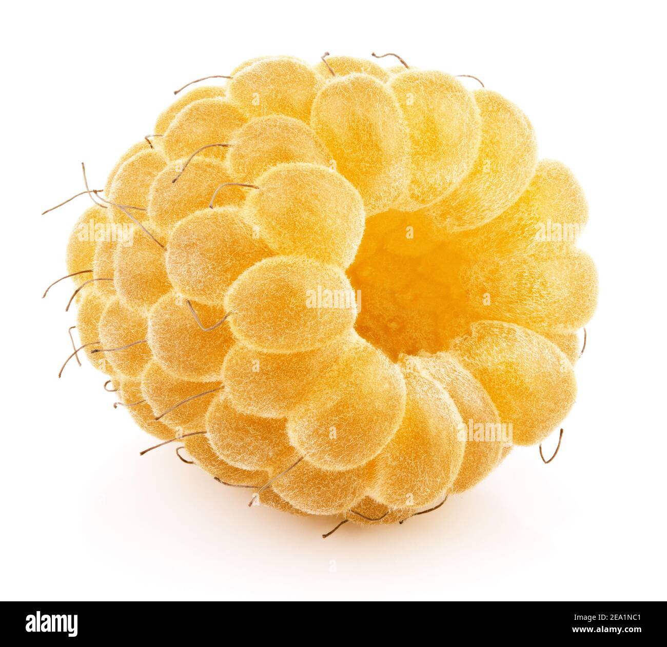 One yellow raspberry berry fruit isolated on white background Stock ...