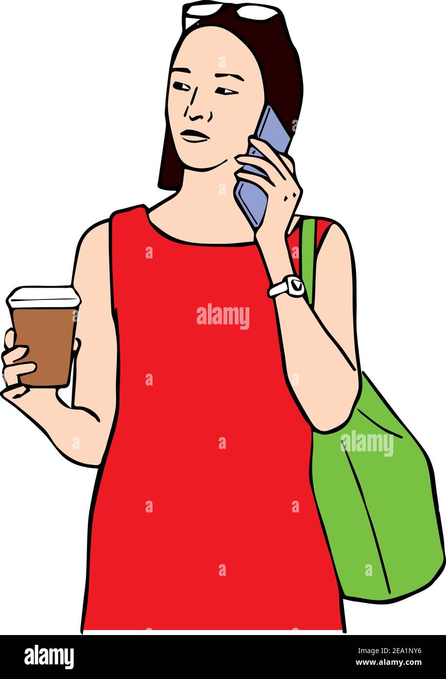 Woman walking out Stock Vector Image & Art - Alamy