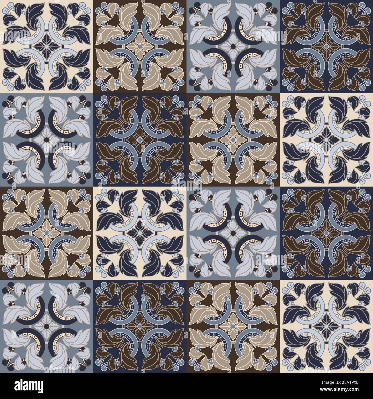 Portuguese azulejo ceramic tile seamless pattern Stock Vector Image ...
