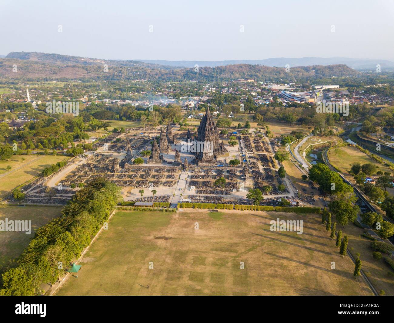 Prambanan Hindu temple Drone view Indonesia Stock Photo - Alamy