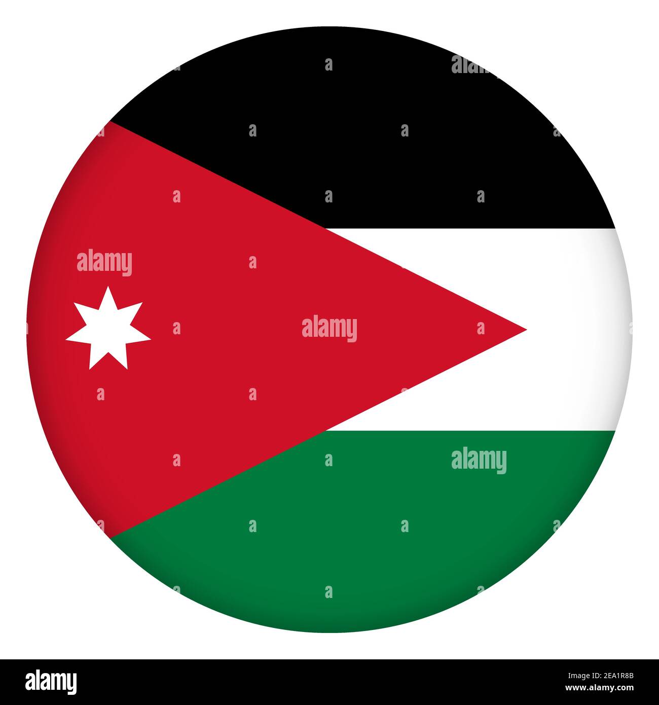 Glass light ball with flag of Jordan. Round sphere, template icon ...