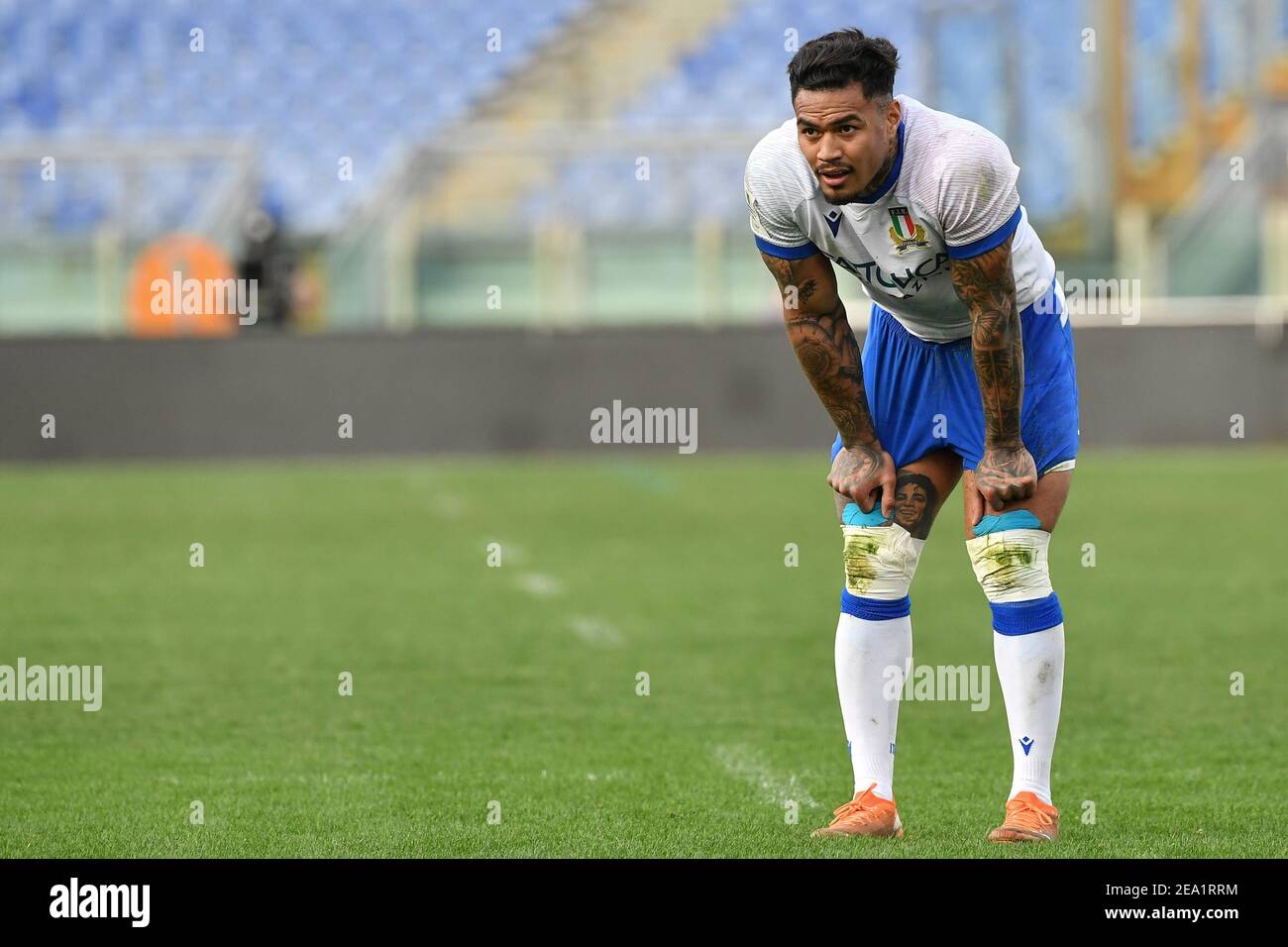 Monty Ioane of ItalyRoma, Olimpico stadium, 06/02/2021. Italy vs France ...