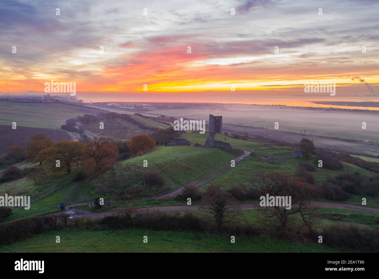 Hadleigh castle aerial view hi-res stock photography and images - Alamy