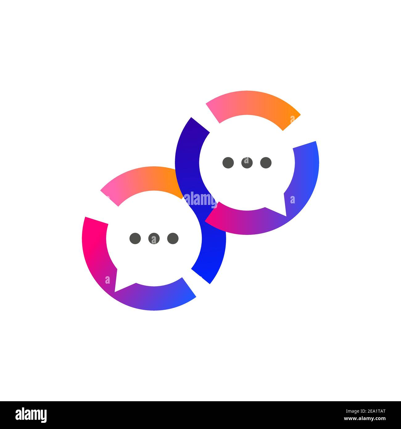Communication logo. Two comment bubbles. Vector illustration is ...