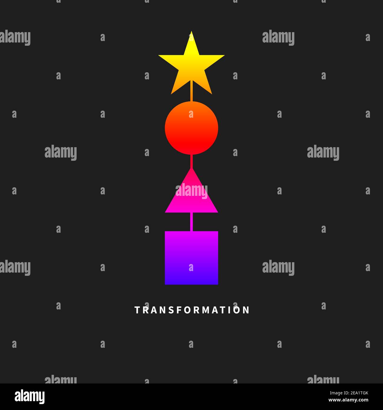 Icon transformation. Transition of geometric shapes, circle, triangle ...