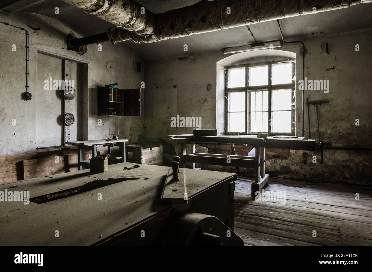 carpentry in an old factory Stock Photo - Alamy
