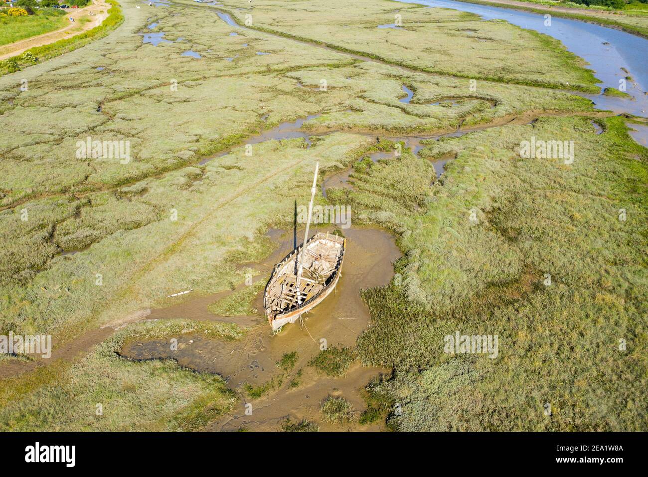 Leigh On Sea National Nature Reserve aerial view of Marshes in Essex ...