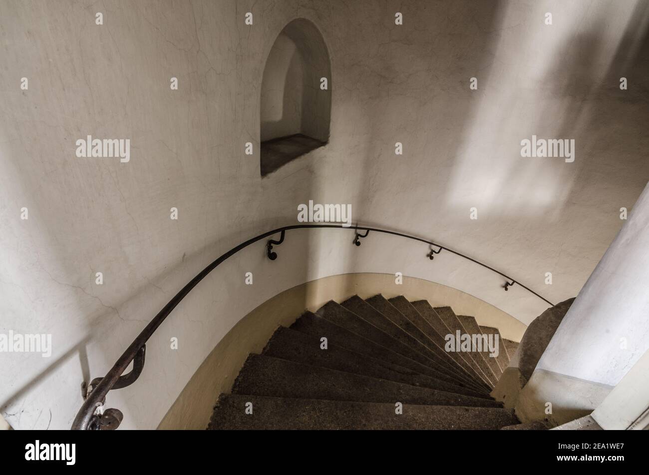 beautiful turned stairs in an old house Stock Photo - Alamy