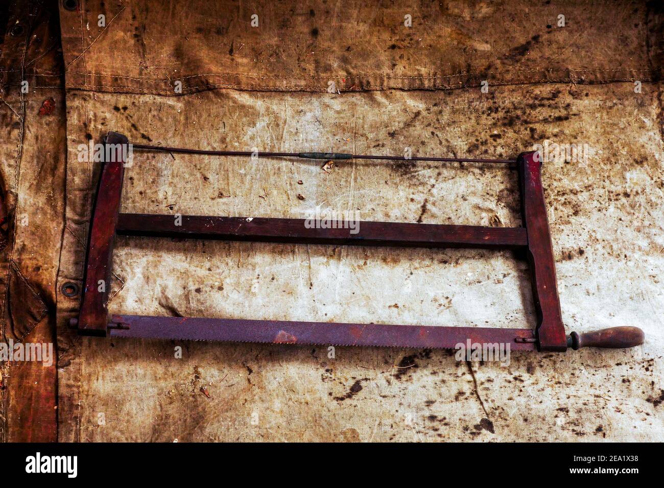 Old wood Saw, Old tools, France Stock Photo - Alamy