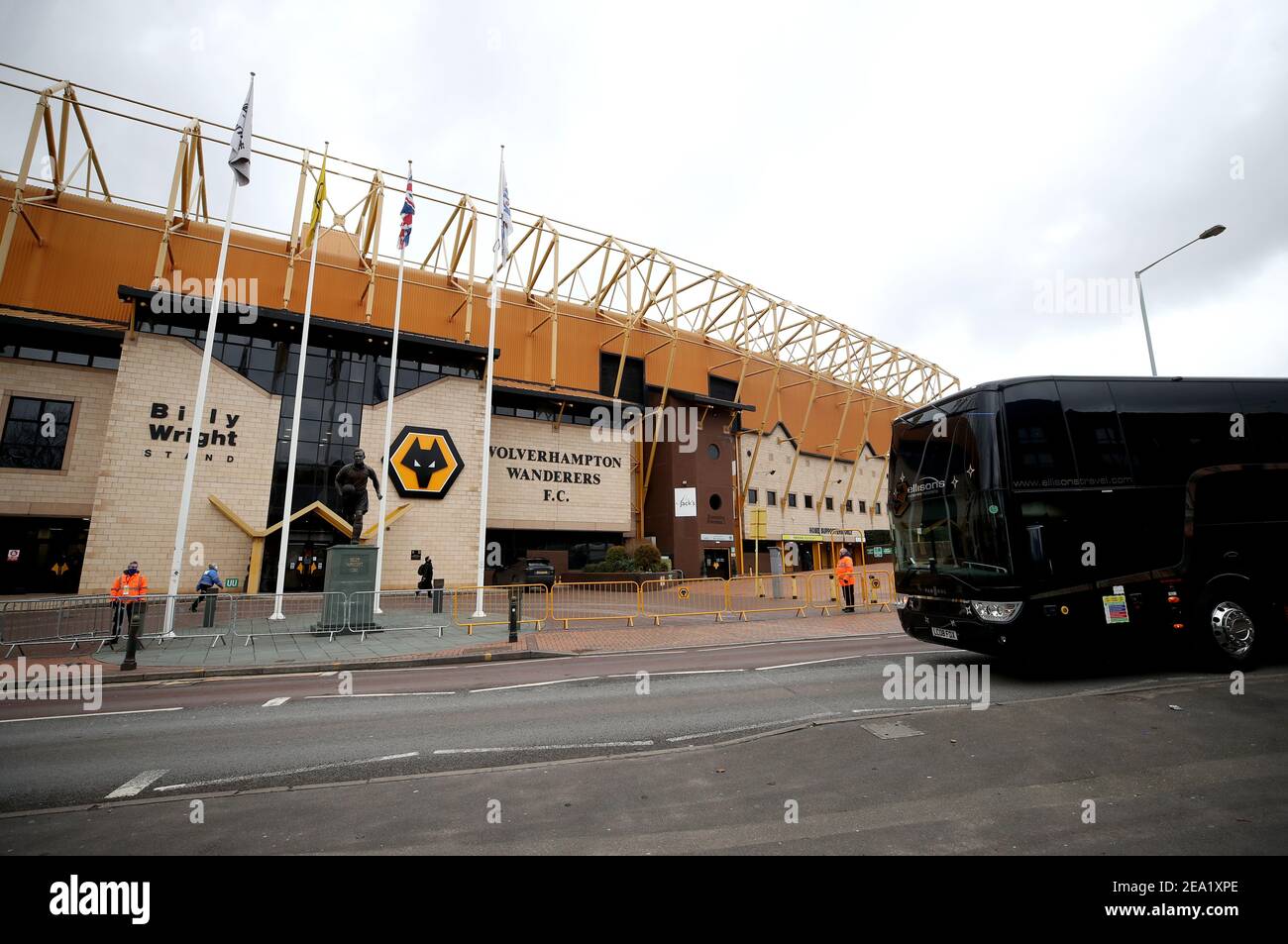 The team buses arrive for the match hi-res stock photography and images ...
