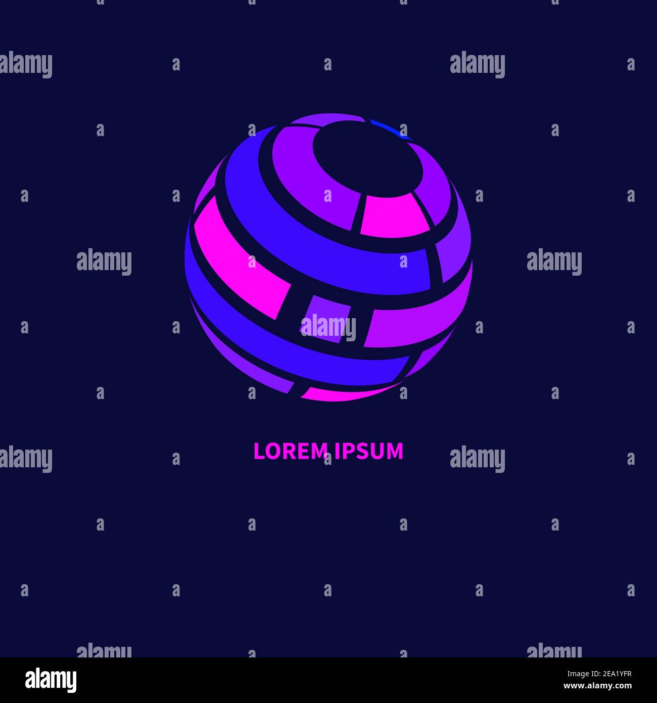 Networking logo. Communications or telecommunications icon. 3D abstract ...