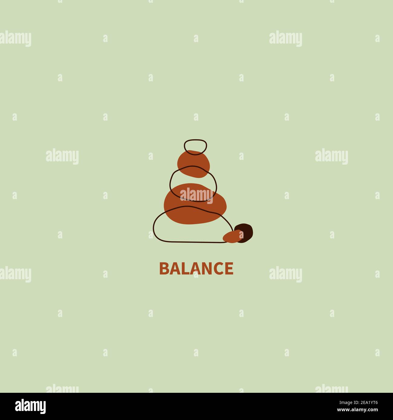 Stack stones logo. Wellbeing, harmony and balance icon isolated Stock ...