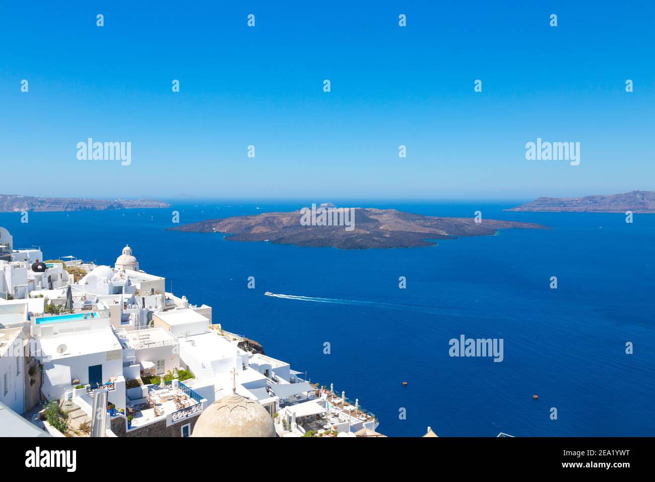 Santorini/Crete, Greece - July 07, 2017: Island Santorini. View of the ...