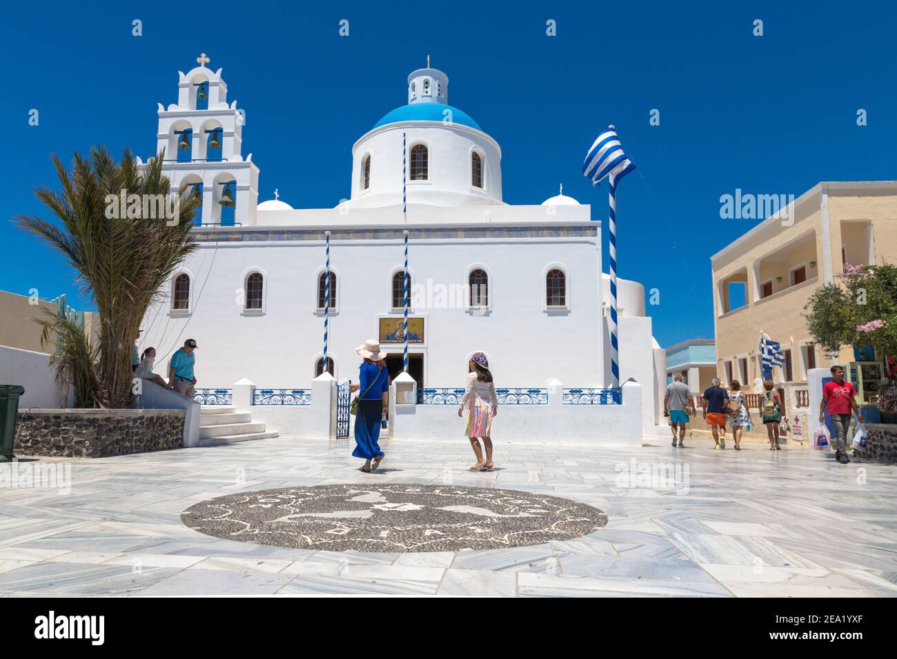 Santorini/Crete, Greece - July 07, 2017: Church of Panagia of Platsani ...