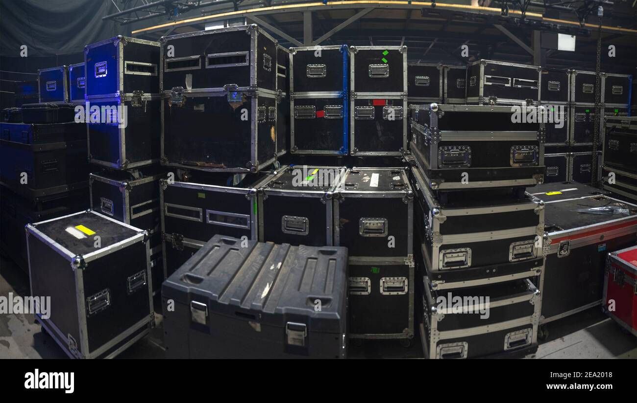 Concert equipment boxes hi-res stock photography and images - Alamy