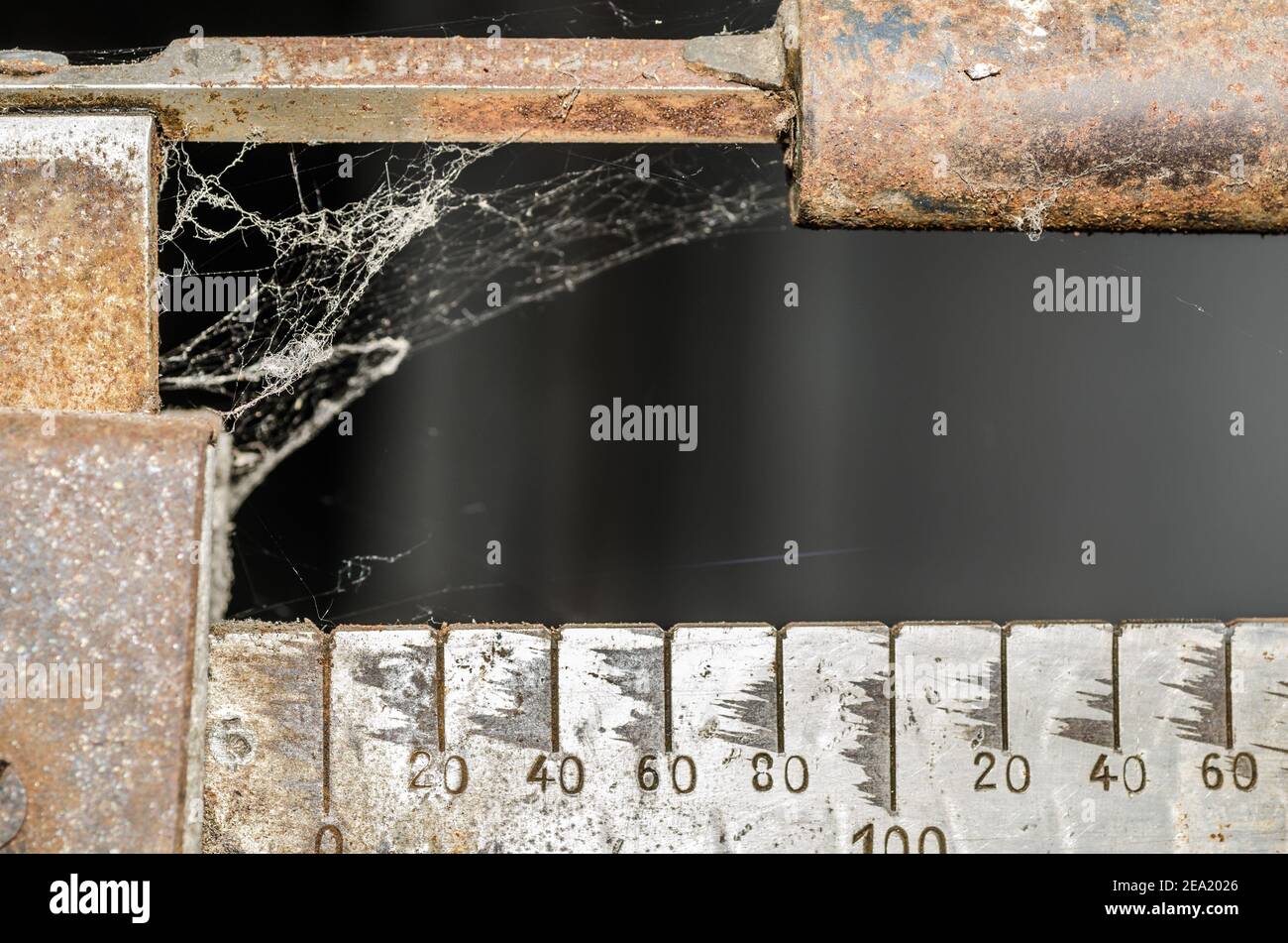 old scale with cobwebs Stock Photo - Alamy