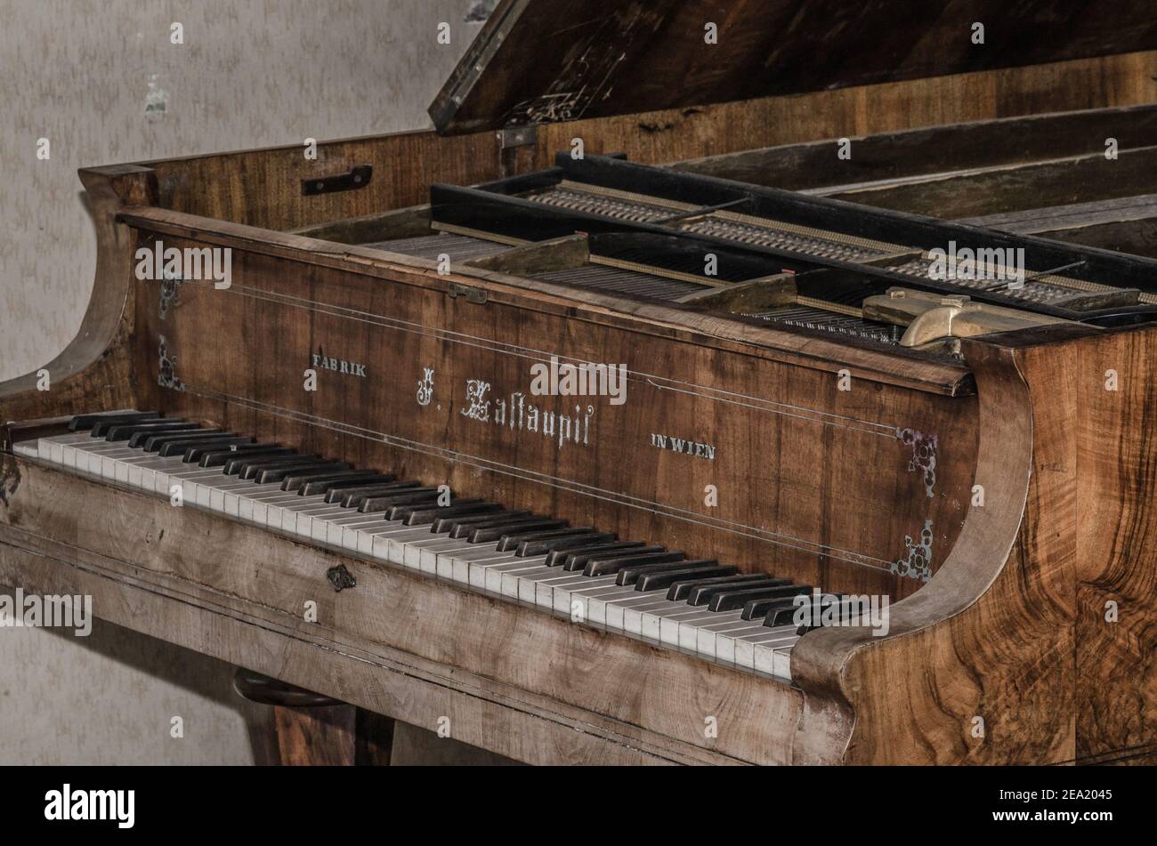 old piano from beautiful wood Stock Photo - Alamy