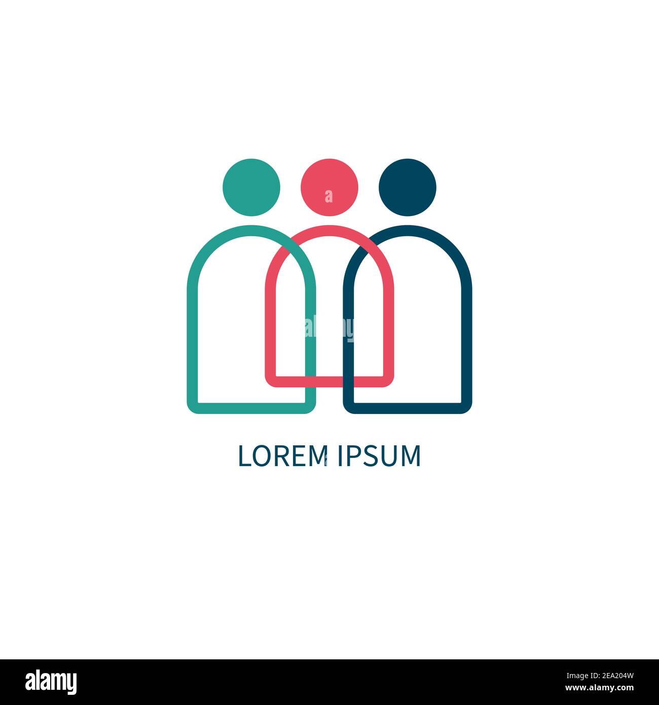 United abstract people logo. Communication and HR icon. Vector ...