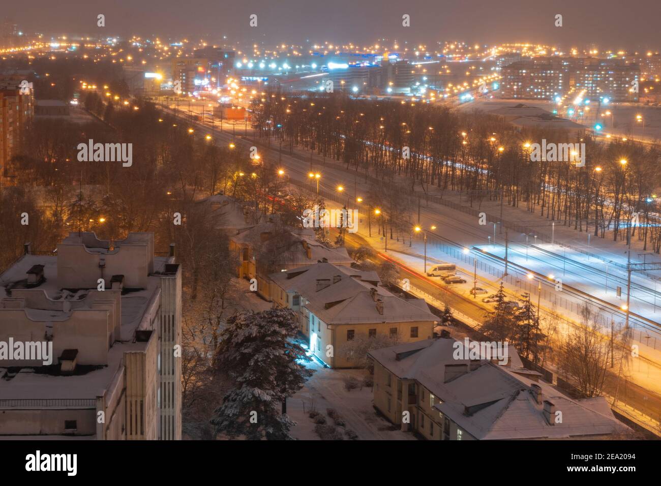 Night illumination minsk city center hi-res stock photography and images - Alamy