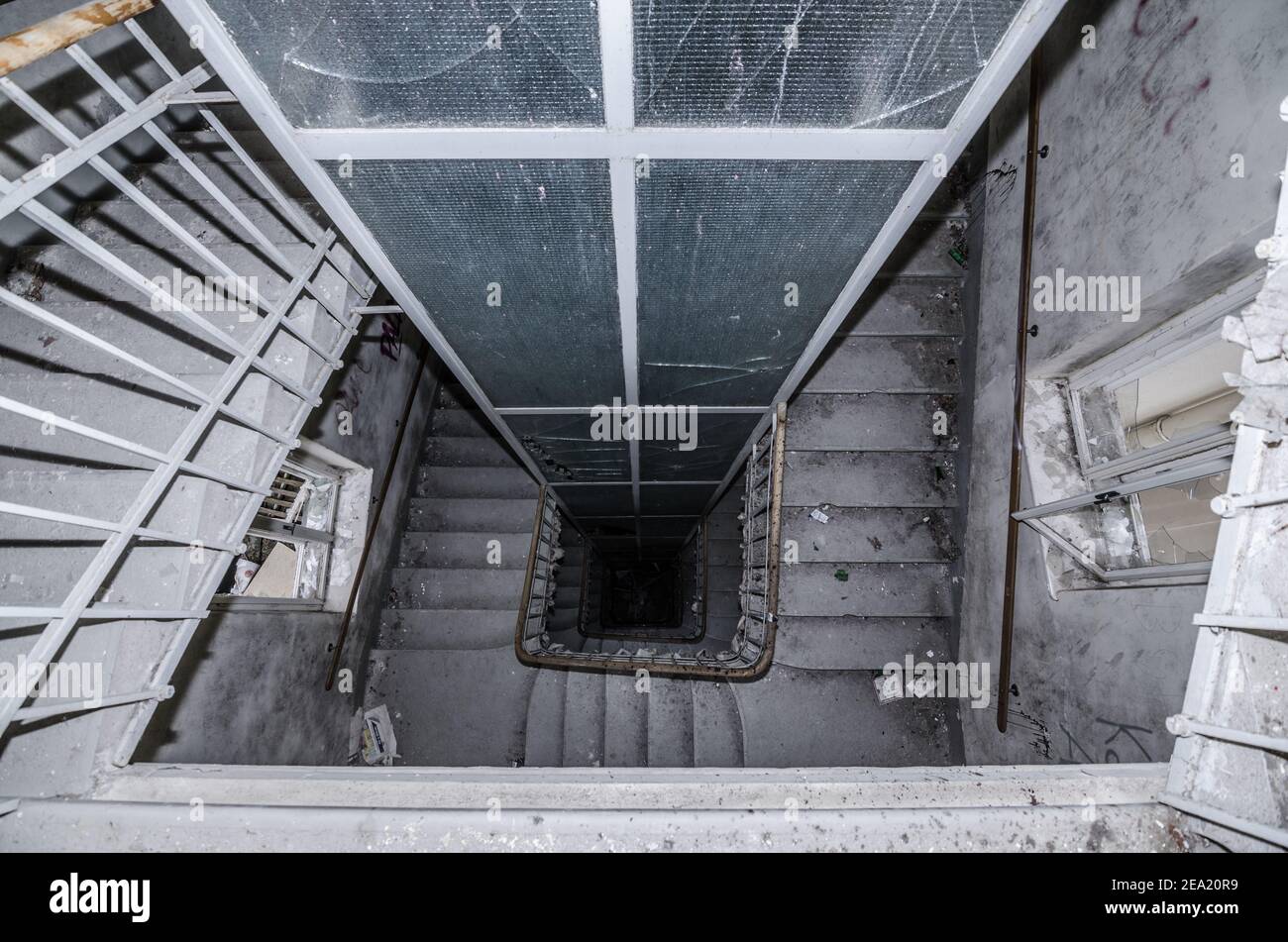 old staircase look into the deep Stock Photo - Alamy