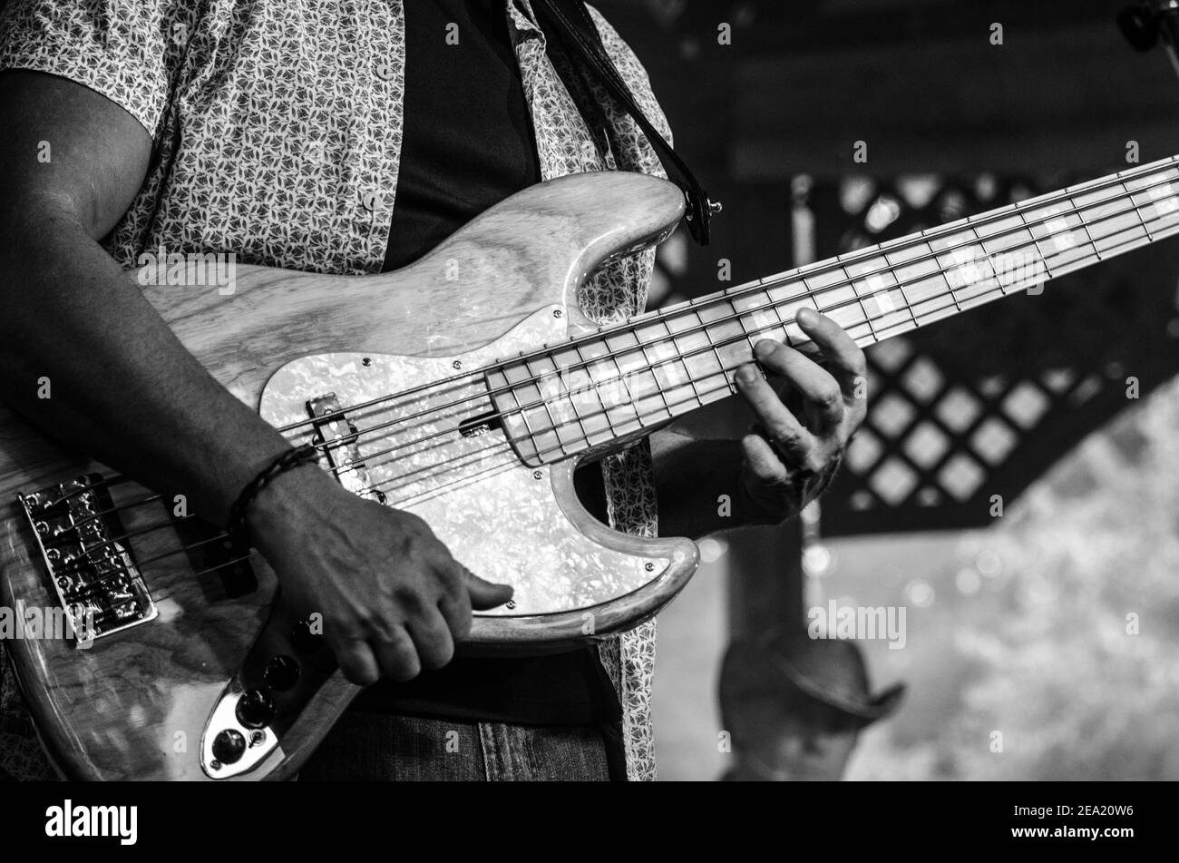 Bass guitar player singer hi-res stock photography and images - Alamy