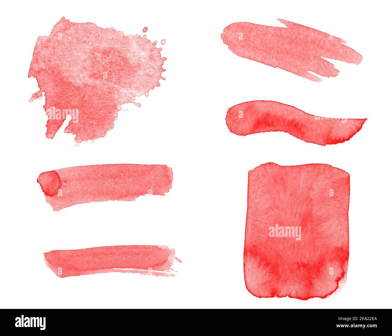 Beautiful red paint brushes for painting. Splash, blot, smear and ...