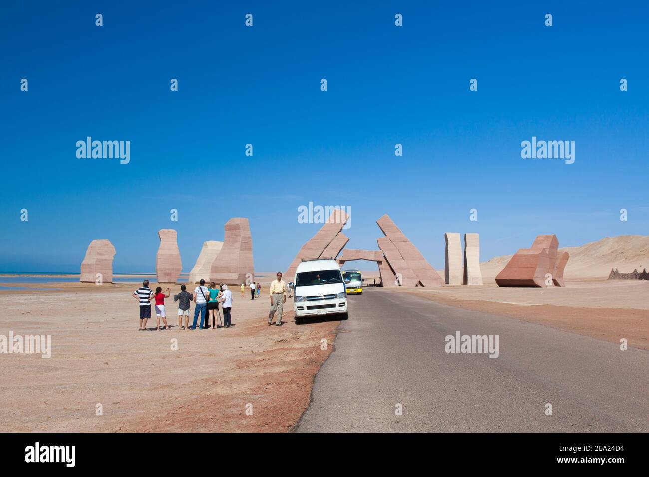 Stone blocks "Gate of Allah" in Egypt on background of blue sky in ...