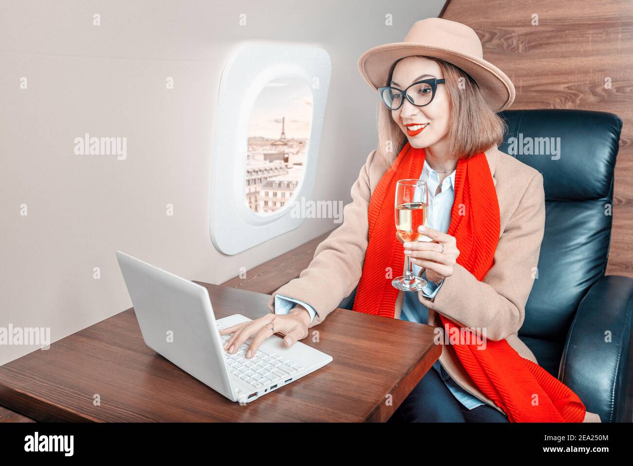 Rich woman private jet hi-res stock photography and images - Alamy
