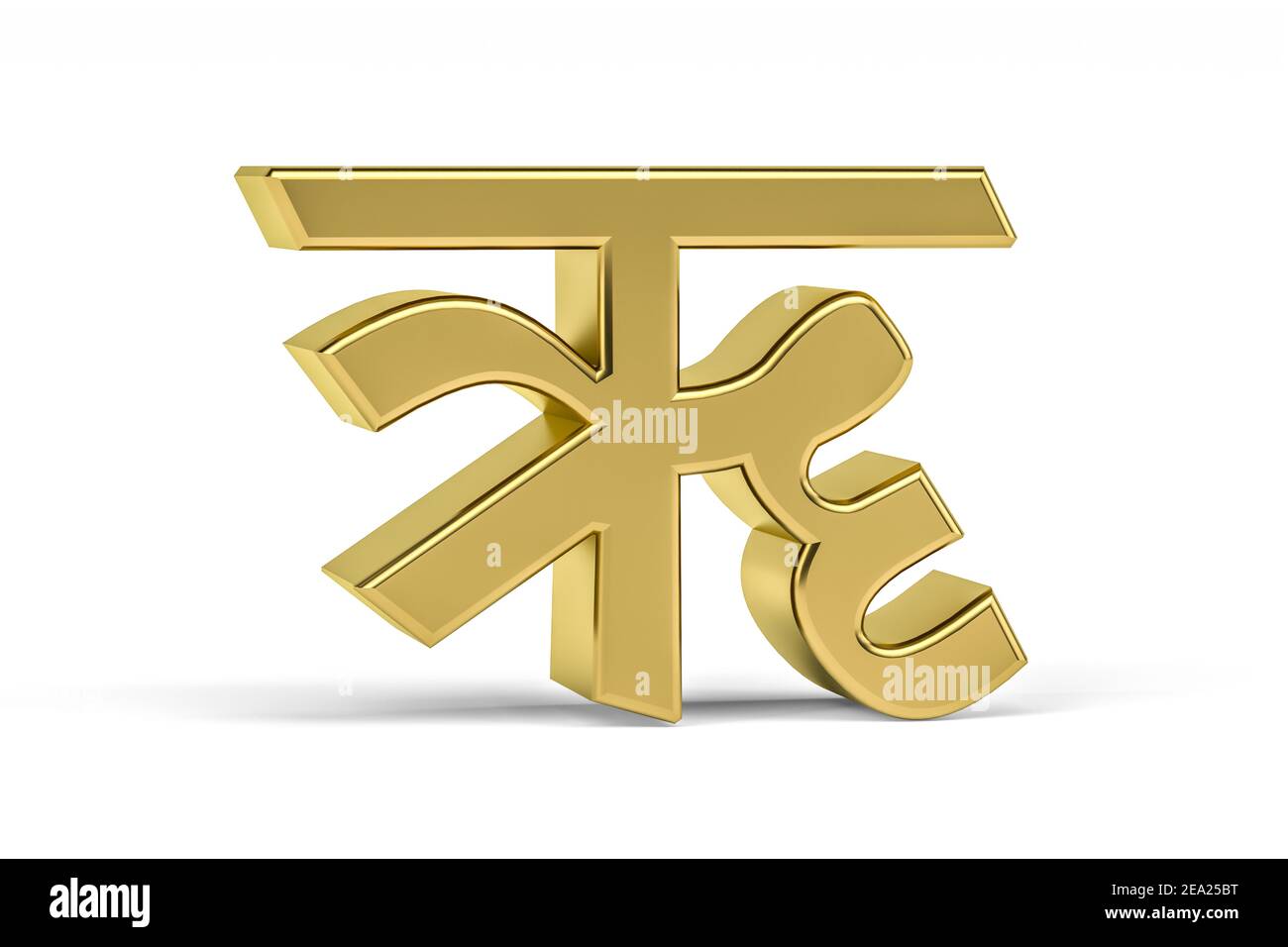 Golden Indian Letter - 3D Indian Letter on White Background - 3d render ...