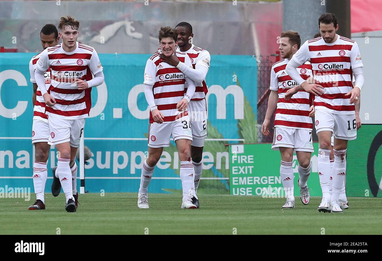 Hamilton Academical's Ross Callachan celebrates scoring their side's ...