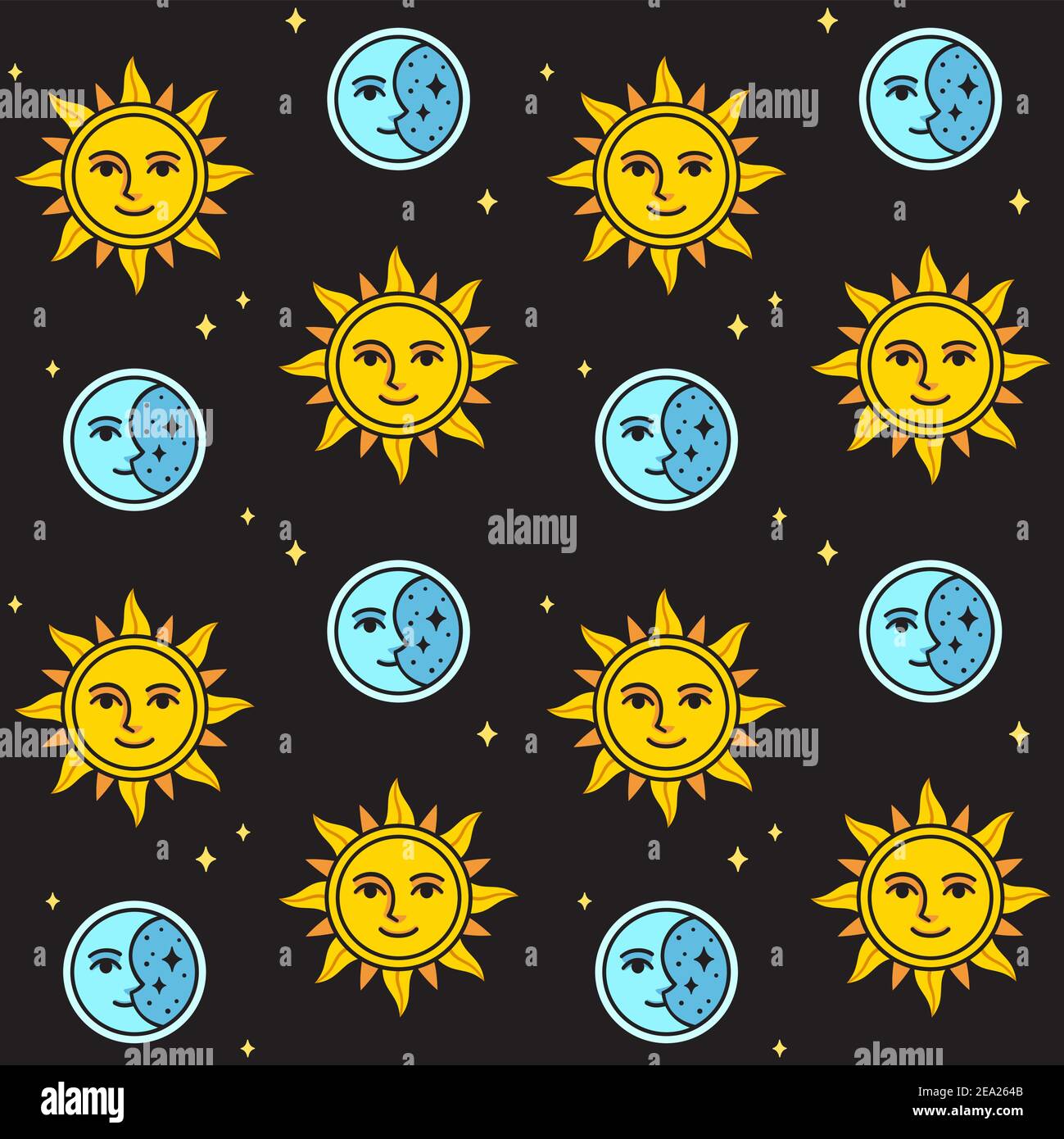 Vintage Sun And Moon Face