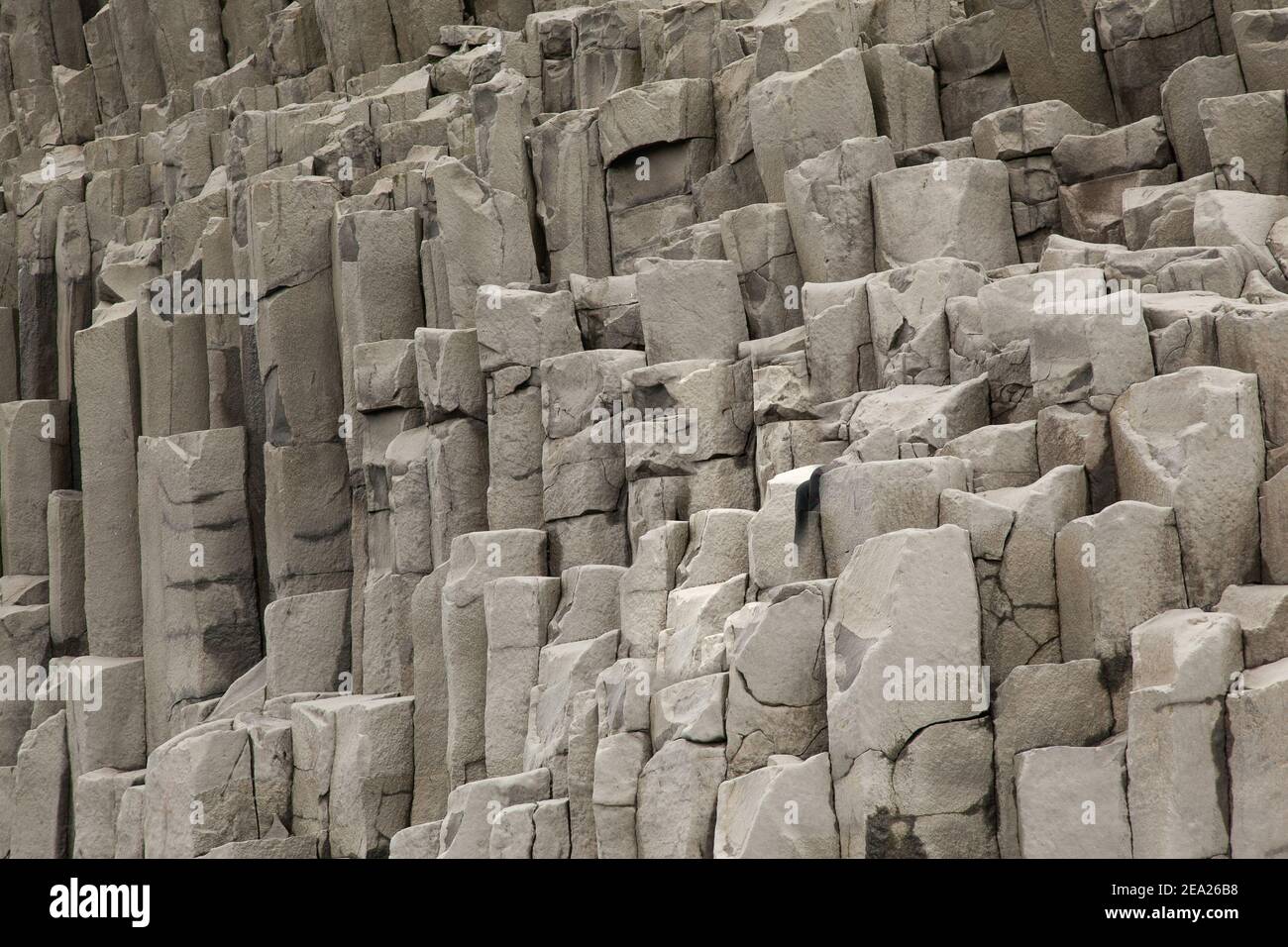 Basalt columns ( formation ) in Iceland on mountain Reynisfjall ...