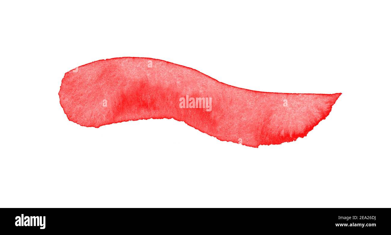 Abstract red ink stroke brush for painting isolated on white Stock ...