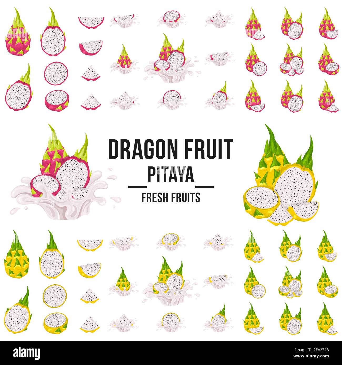 Fresh yellow pitaya on Stock Vector Images - Alamy