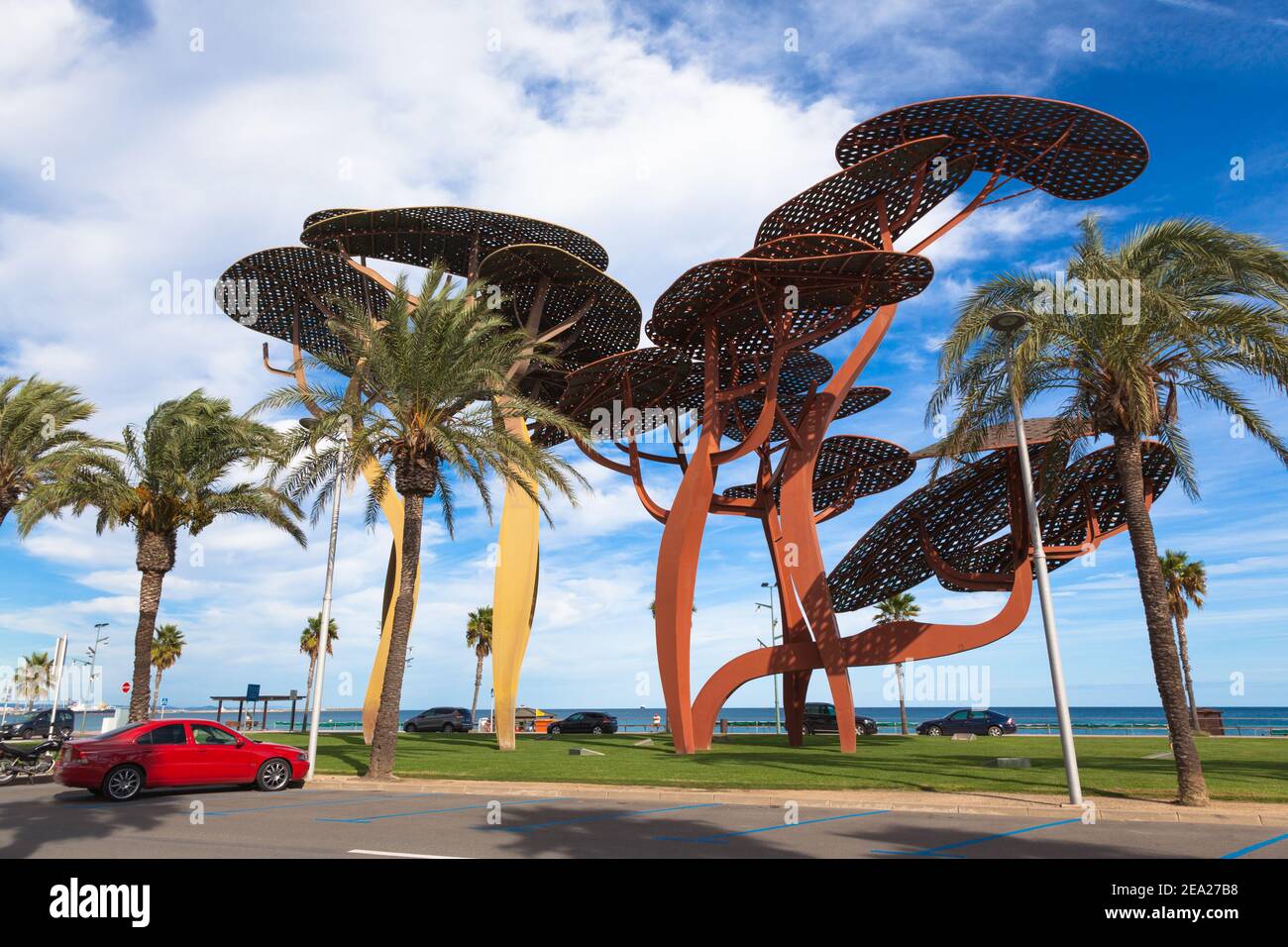 Costa Dorada Spain. LA PINEDA, SPAIN: Monument of town la Pineda Stock ...