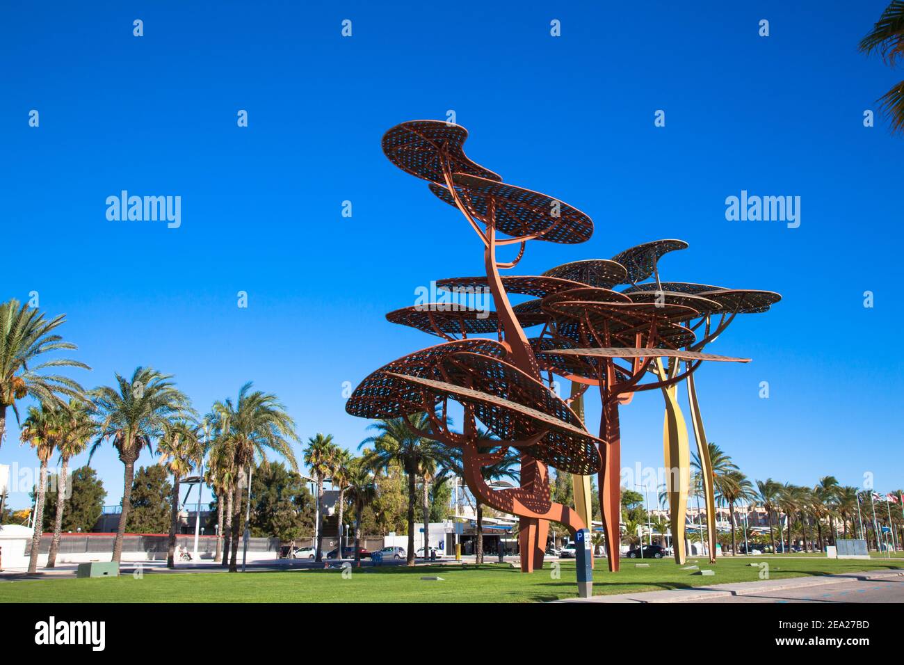 Costa Dorada Spain. LA PINEDA, SPAIN: Monument of town la Pineda Stock ...