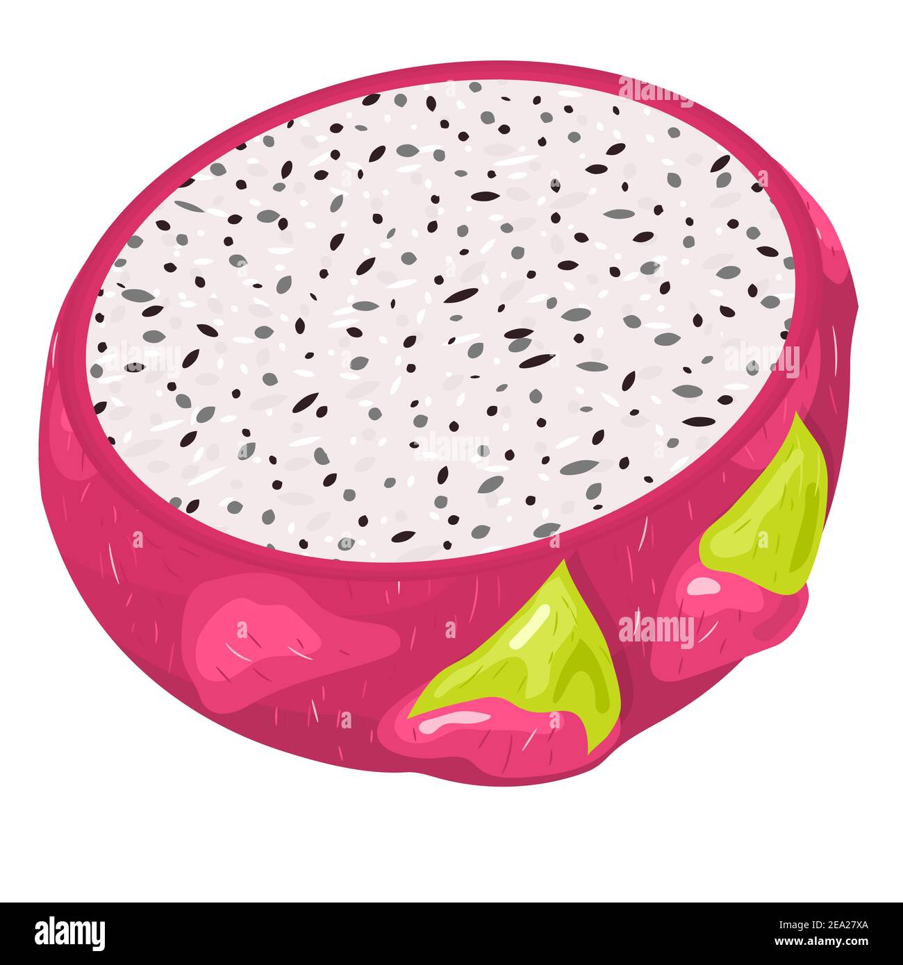 Fresh half cut red pitaya fruits isolated on white background. Summer ...