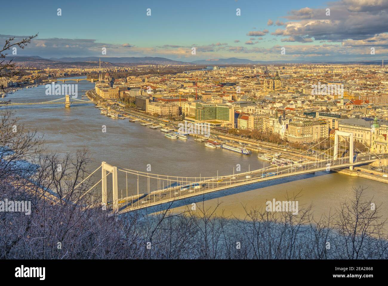Budapest panoramic view by day from the citadella hi-res stock ...