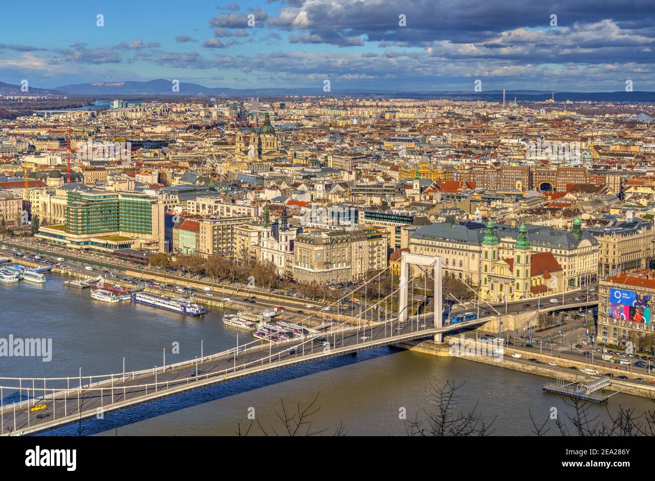 Budapest panoramic view by day from the citadella hi-res stock ...