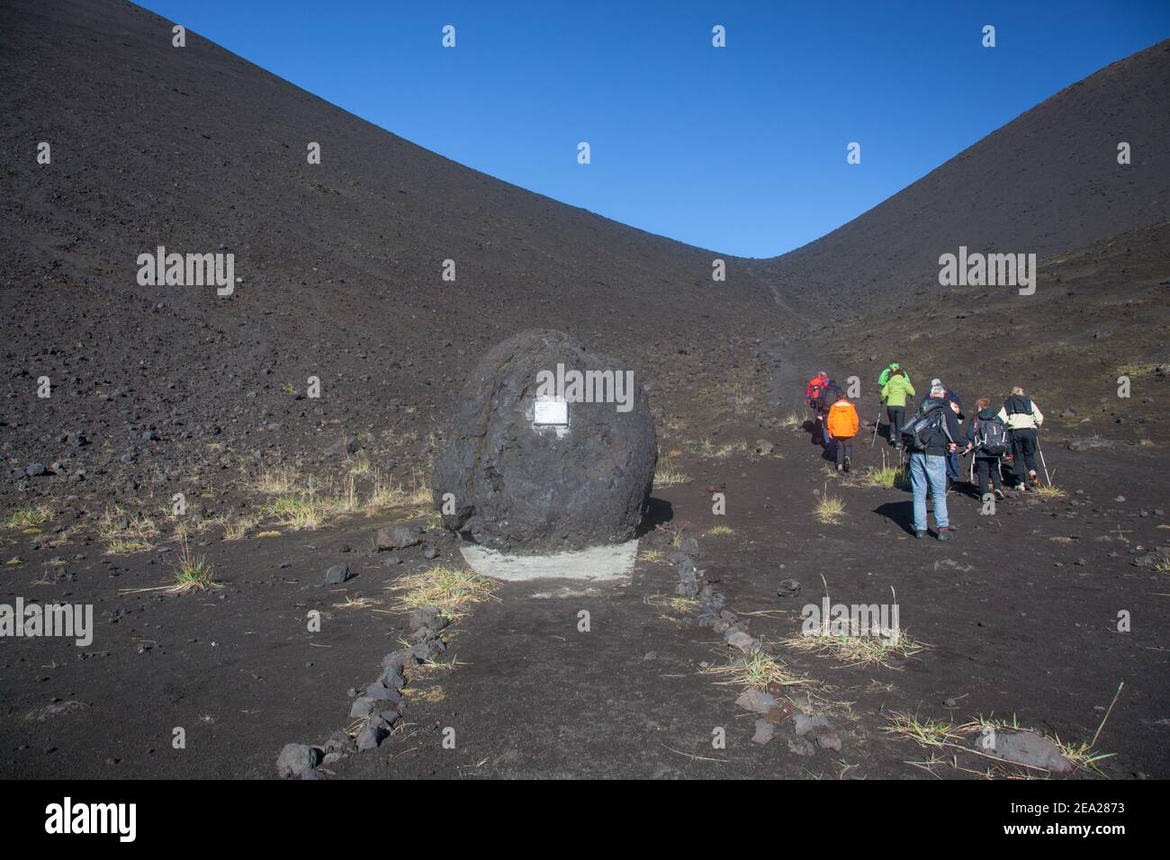 Meteorite is in Tolbachik Volcano Kamchatka Russia. Meteorite fells on ...