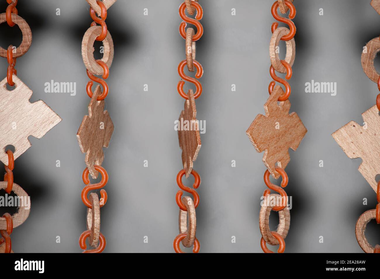 Chains from top to bottom, rows. View from the front Stock Photo - Alamy
