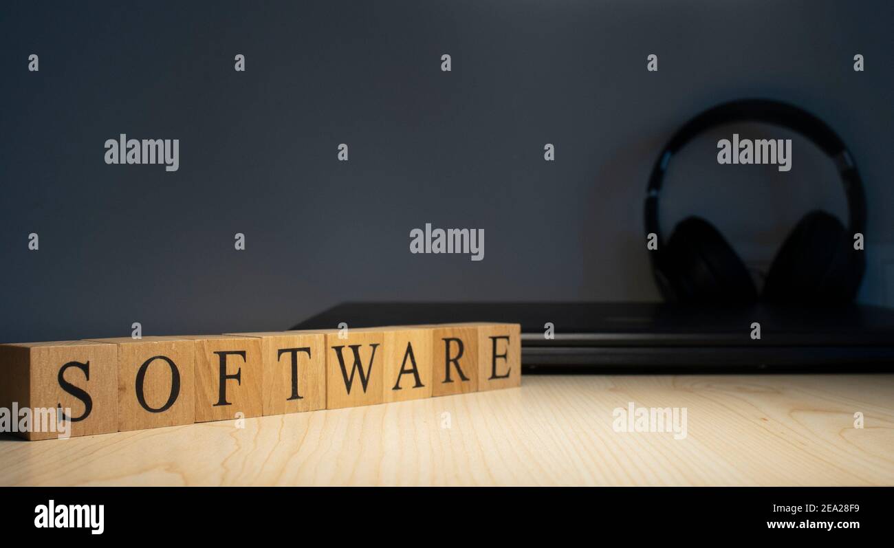 The word software is made of wooden cubes Stock Photo - Alamy