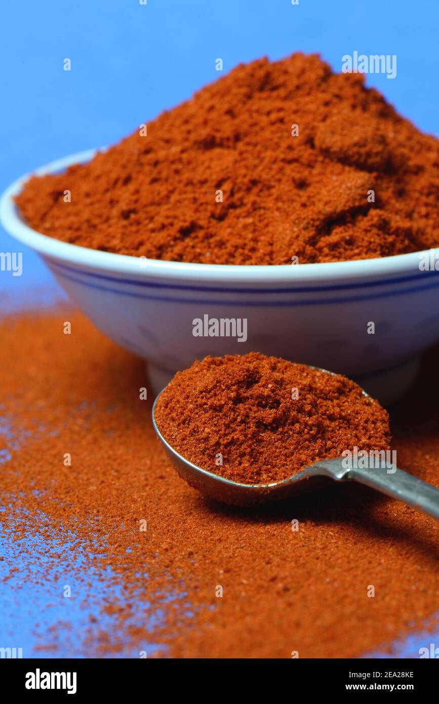 Paprika powder in spoon, Capsicum annuum, chili, chili powder Stock ...