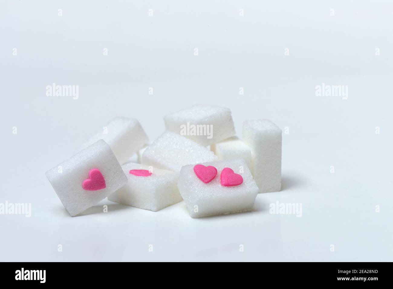 Sugar cubes with sugar heart, sugar consumption, sugar consumption ...