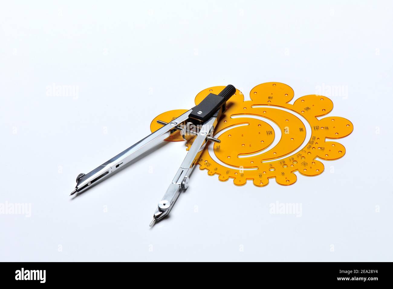 Compass and drawing template, working tool, measuring instrument ...