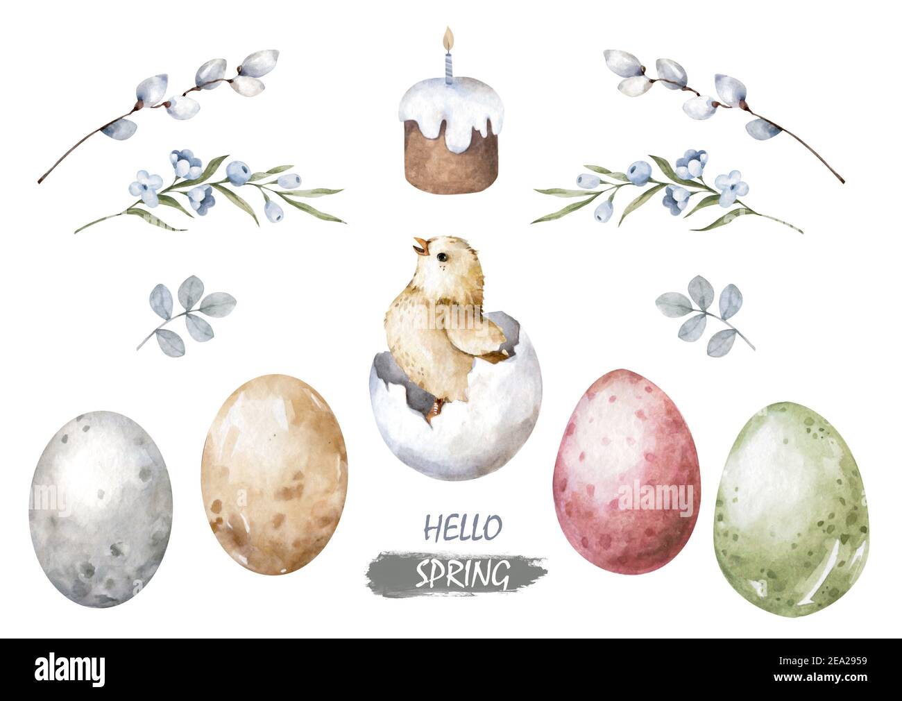 easter card with a hatching chick, illustration Stock Photo - Alamy